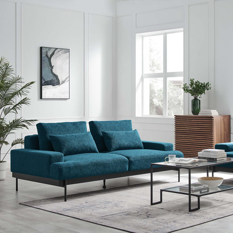 Modway Proximity Upholstered Fabric Loveseat In Light Grey Fabric Azure Polyester Sofas